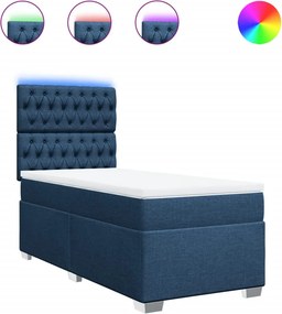 Box spring postel s matrací modrá 100 x 200 cm textil 3292712