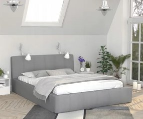 Čalouněná postel 160x200 cm EMMA Šedá s roštem