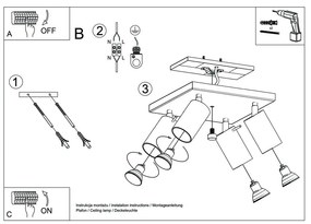 Bílé stropní světlo Sollux Etna