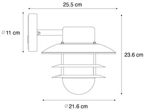 Průmyslová nástěnná lampa ocel IP44 - Shell