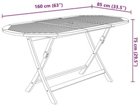 vidaXL Marketos 7dílný skládací zahradní jídelní set masivní akáciové dřevo