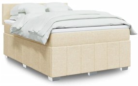 Box spring postel s matrací krémová 140x190 cm textil 3287061