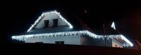 Easy Fix venkovní LED rampouchy, světelné, 300 × 50 cm, ledově bílá, 114 diod, černý kabel, IP67, prodlužovací