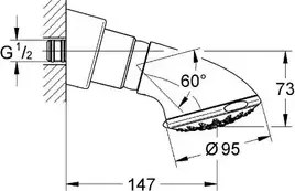 Grohe Relexa - Hlavová sprcha Five 5 proudů chrom