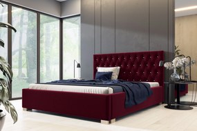 Čalouněná postel Vesemir 160x200cm, vínová Riviera
