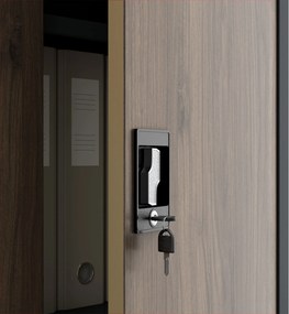 Kovová skříň s úložným prostorem antracitová/ořech, 900x1850x450 mm: TOMASZ Eco Design
