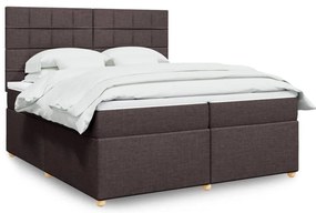 Box spring postel s matrací tmavě hnědá 200x200 cm textil