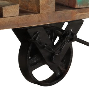 Odkládací stolek s kolečky 40x40x42cm masivní recyklované dřevo - Default Title
