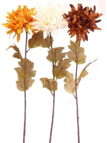 Umělá podzimní chryzantéma, v. 74 cm, sada 3 ks