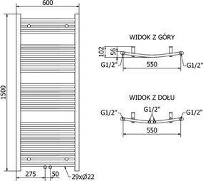 Mexen Ares elektrický radiátor 1500 x 600 mm, 900 W, bílý - W102-1500-600-2900-20
