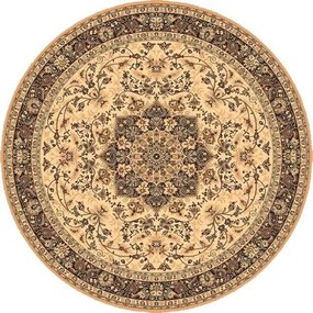 Kulatý vlněný koberec Dywilan Polonia Kordoba Sepia2 hnědý Rozměr: průměr 200 cm