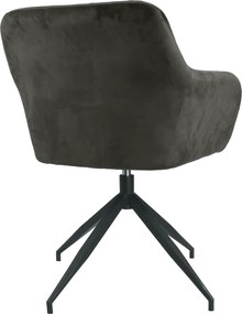 Otočná jídelní židle ARKTIDA - látka Velvet, hnědá / černá