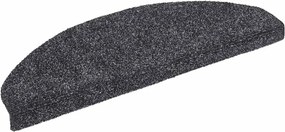 Schodové rohože samolepicí 15 ks 65 x 21 x 4 cm tmavě šedé, půlkulaté, velké 132697