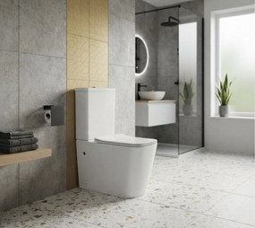 Erga Jotta, WC kombi mísa 640x365x820 mm, Rimless + toaletní sedátko, bílá lesklá, ERG-V03-JOTTA-RIM-WH
