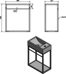 Sapho Crest konstrukce s policí 39,5 x 45 x 21,7cm bílá AR502 Koupelny Bernold