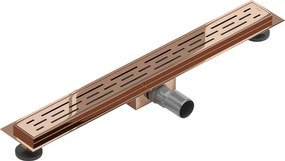 Mexen Flat, lineární podlahový žlab 50 cm, M01, růžové zlato, 1620050-15