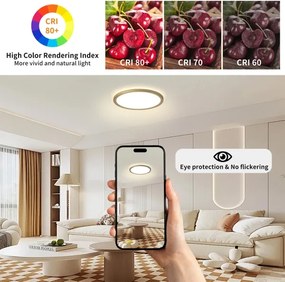 Brilagi - LED Koupelnové svítidlo ULTRA SLIM LED/12W/230V pr. 22,5 cm zlatá IP54