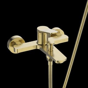 Invena Alonia, vanová baterie s ruční sprchovou soupravou, zlatá matná, INV-BW-70-009-V