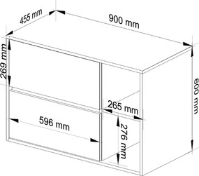 Závěsná skříňka pod umyvadlo VAMI 90 cm bílá/grafitová