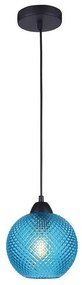 Nova Luce Závěsné svítidlo VIENTI, 18cm, E27 1x12W Barva: Modré sklo