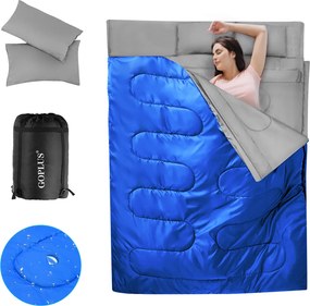 Costway Dvojitý spací pytel Goplus 2 People XL dekový spací pytel spací – modrý