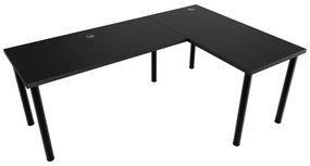 Počítačový rohový stůl N, 160/110x73-76x50, černá, pravý