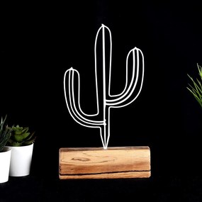 Kovová dekorace Cactus Mini 24 cm bílá