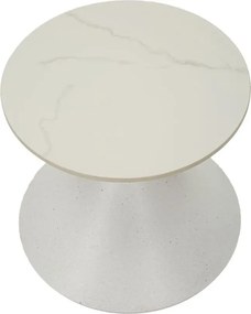 Odkládací stolek White 42 cm mramor/bílý