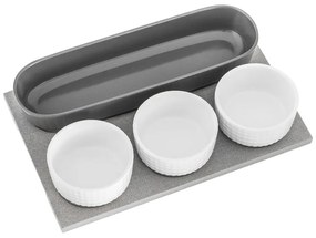 Set 4 servírovacích misek s podnosem Villa Altachiara Yin&amp;Yang, 29 x 18,5 cm