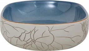 Umyvadlo na desku pískové a modré oválné 59x40x14 cm keramika 155099