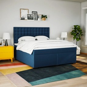 Box spring postel s matrací modrá 180x200 cm textil 3292887