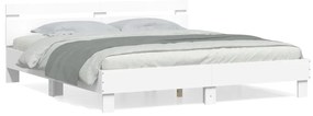 vidaXL Rám postele s čelem bílý 200 x 200 cm kompozitní dřevo