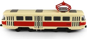 RAPPA Kovová česká retro tramvaj Tatra T3 s otevíracími středními dveřmi - 16cm - červená