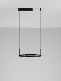 Matně černé hliníkové LED stmívatelné závěsné svítidlo ø 40 cm Lunette – Nova Luce