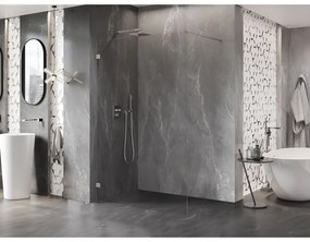Mexen Lunar sprchová stěna levá 110 x 200 cm, 8mm čiré sklo, broušená ocel, 830-110-000-97-00-L