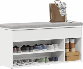 vidaXL Botník 102x30,5x45 cm kompozitní dřevo [859140] Barva: Bílá