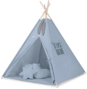 lovel.cz Dětský teepee stan vintage modrý + podložka, polštářky a dekorace