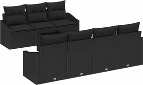 Set pohovek 8 ks Černá polyratan 3355302