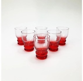 Výrobce po 1 ks | Sada 6x sklenice na likér čirá červená | KK01079B