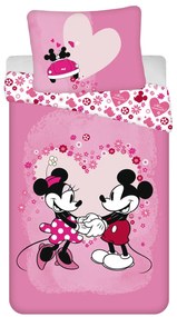 Jerry Fabrics Povlečení z mikrovlákna 140x200 + 70x90 cm - Mickey a Minnie "Love micro"