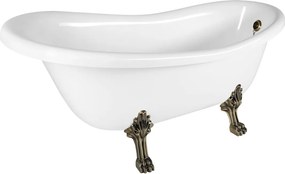 Polysan RETRO vana volně stojící 157 x 76,5 x 73 cm nohy bronz litý mramor bílá 43228