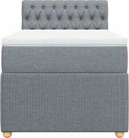 Box spring postel s matrací světle šedá 90x200 cm textil 3287346