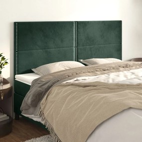 Čelo postele tmavě zelené 200x5x118/128 cm sametové 3116261