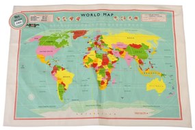 Bavlněná utěrka Rex London World Map, 50 x 70 cm
