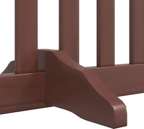 Zábrana pro psy s dvířky skládací 6 panelů hnědá 480 cm topol 3155693