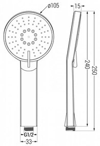 Ruční sprcha 3-funkční MEXEN R-40 černá