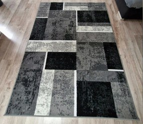 HU Šedý geometrický koberec s kostkovaným vzorem ve tvaru obdélníku NEW IDEA 90311-0433 Rozměr: 50x80 cm