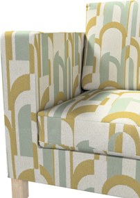 Potah na pohovku IKEA  Karlanda 2-místná, krátký barva zelená látka pletený vzor, vzorované