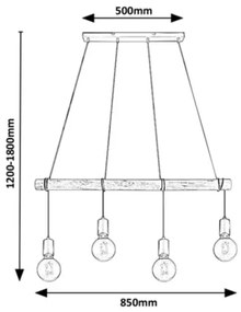 Rabalux 3980 - Lustr na lanku PABLO 4xE27/40W/230V