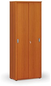 Kancelářská skříň se zasouvacími dveřmi PRIMO WOOD, 2128 x 800 x 420 mm, třešeň